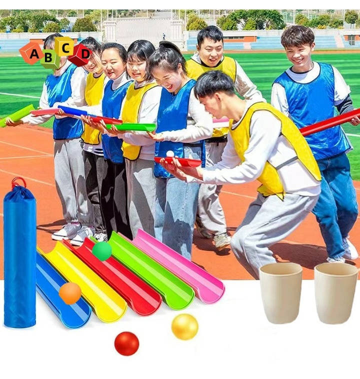 팀빌딩 게임 레크레이션 팀 빌딩 야외 파이프라인 챌린지 성인 부모자녀 상호 작용 감각 공 티몬