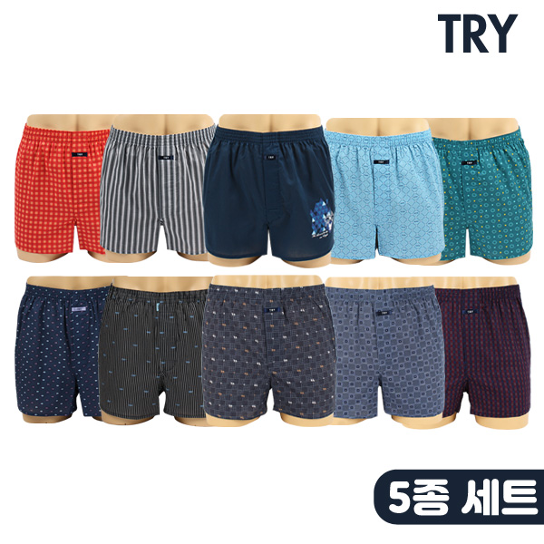 [트라이] 트라이 사계절필수 순면 남성 트렁크팬티 5종 티몬