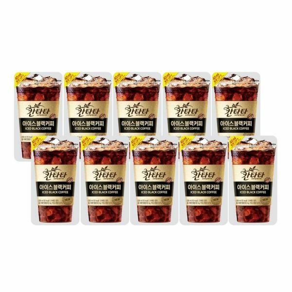 롯데칠성 편의점커피 칸타타 아이스 파우치 230mlx10팩 블랙 아메리카노카라멜마키아또 헤이즐넛 티몬
