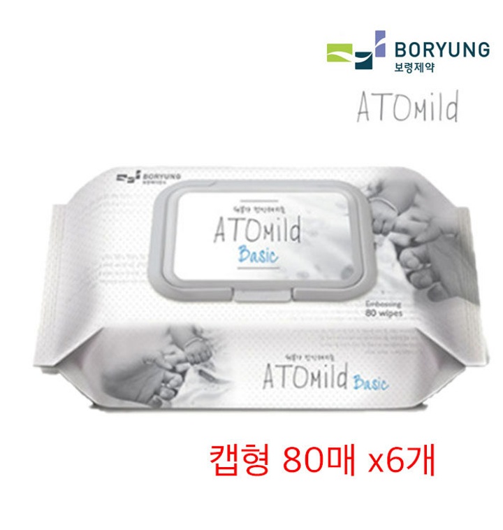 보령 아토마일드 베이직 물티슈 캡형 80매 X6개 티몬