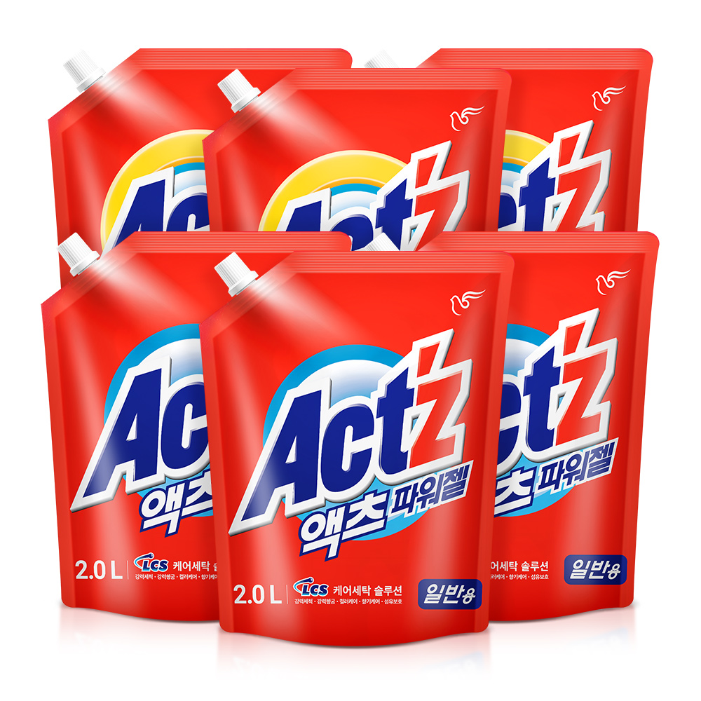 피죤 세탁세제 액츠 파워젤 2l X3 3개 총 6개 티몬
