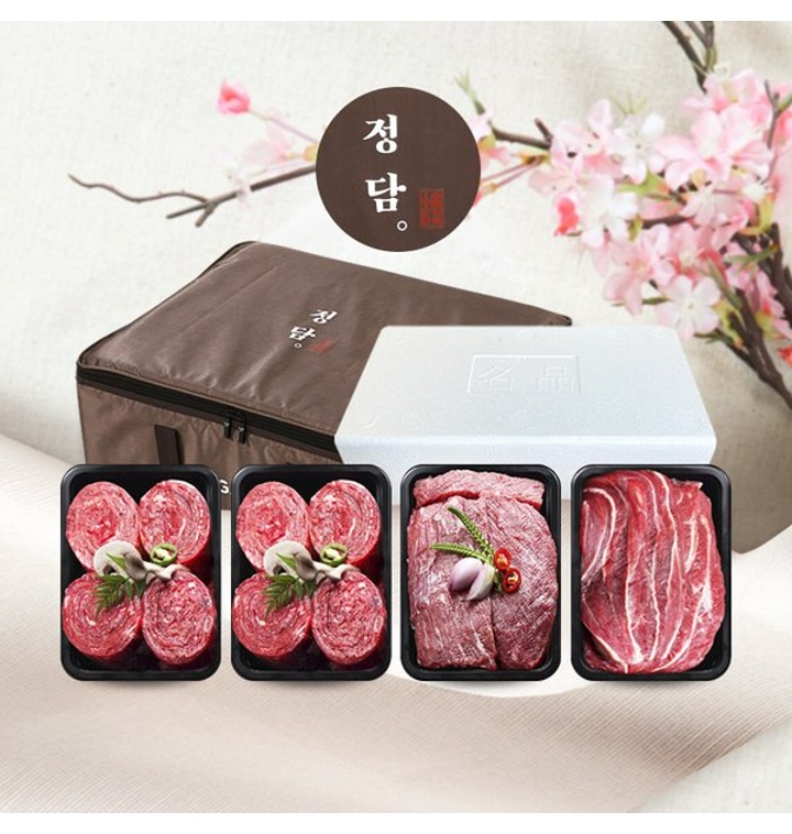 정담 스토어 [명절 후 배송][ 정담]명품 횡성한우 정성가득 정육세트 5호 1 6kg 1등급 불고기400gx 티몬