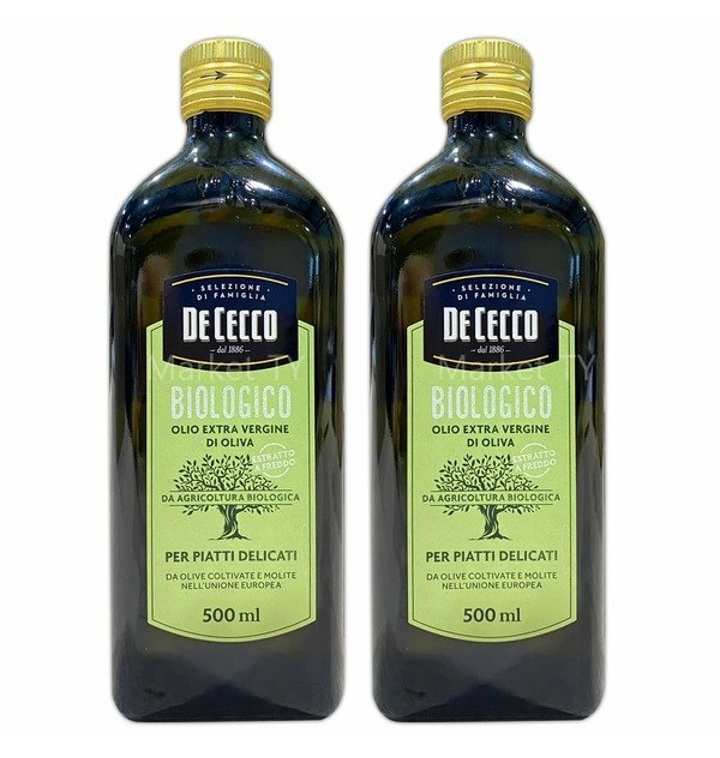데체코 오가닉 엑스트라 버진 올리브유 500ml X 2 올리브오일 엑스트라버진 압착 수입 대용량 27476 티몬